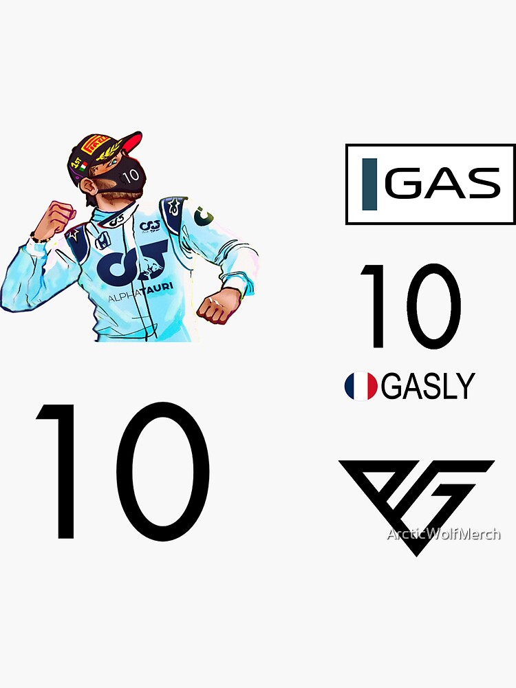 "Pierre Gasly" Sticker by ArcticWolfMerch | Redbubble