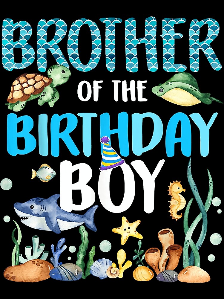 "Brother Of The Birthday Boy Sea Fish Ocean Animals Aquarium" Canvas ...