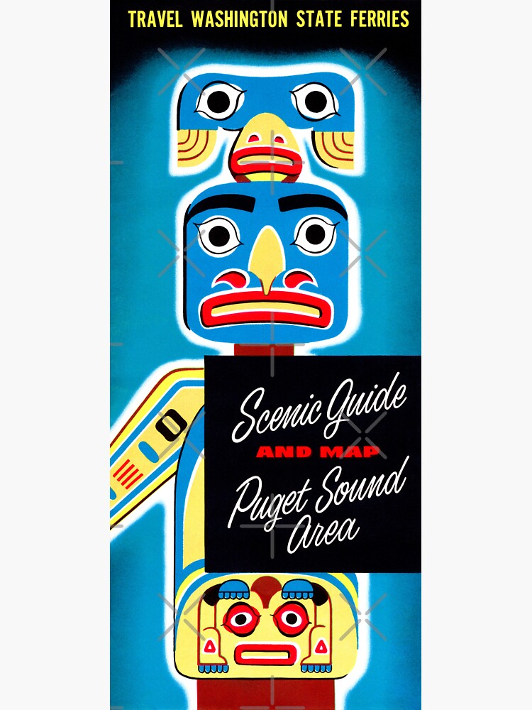 "Puget Sound Scenic Guide (1955)" Sticker by mid100pretty | Redbubble