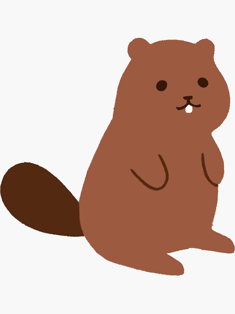 "Simple Beaver" Sticker by matchamoqi | Redbubble