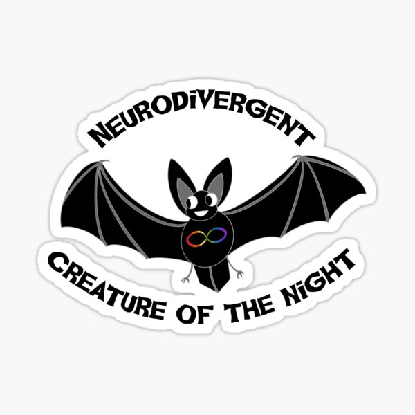 "Neurodivergent Creature of the Night" Sticker by moonshadowmaker ...