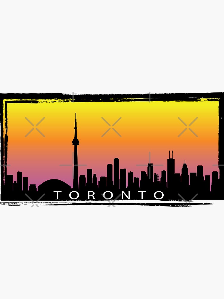 "Toronto City Skyline - Cool Gradient" Sticker for Sale by ...