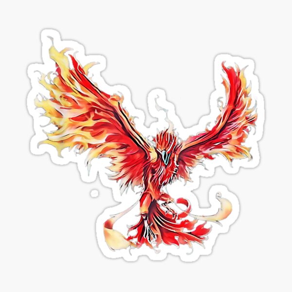 Red Tailed Hawk Phoenix Glossy Sticker Phoenix Rising Inspirational ...