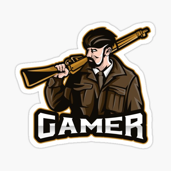 "Gamer with Rude Character Shooter" Sticker by PRIVARSHU | Redbubble