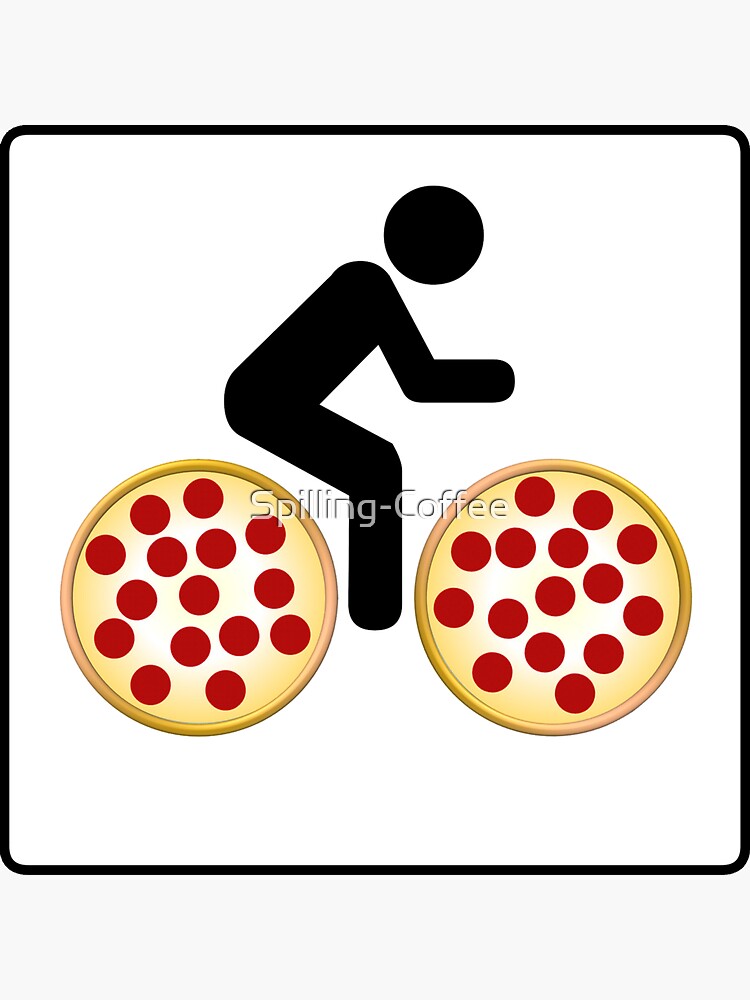 "Pizza Bike" Sticker for Sale by Spilling-Coffee | Redbubble