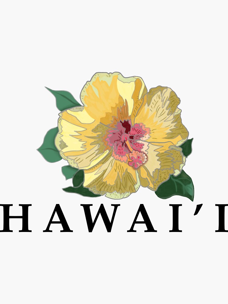"Hawai'i Yellow Hibiscus State Flower" Sticker by ArborCypress | Redbubble