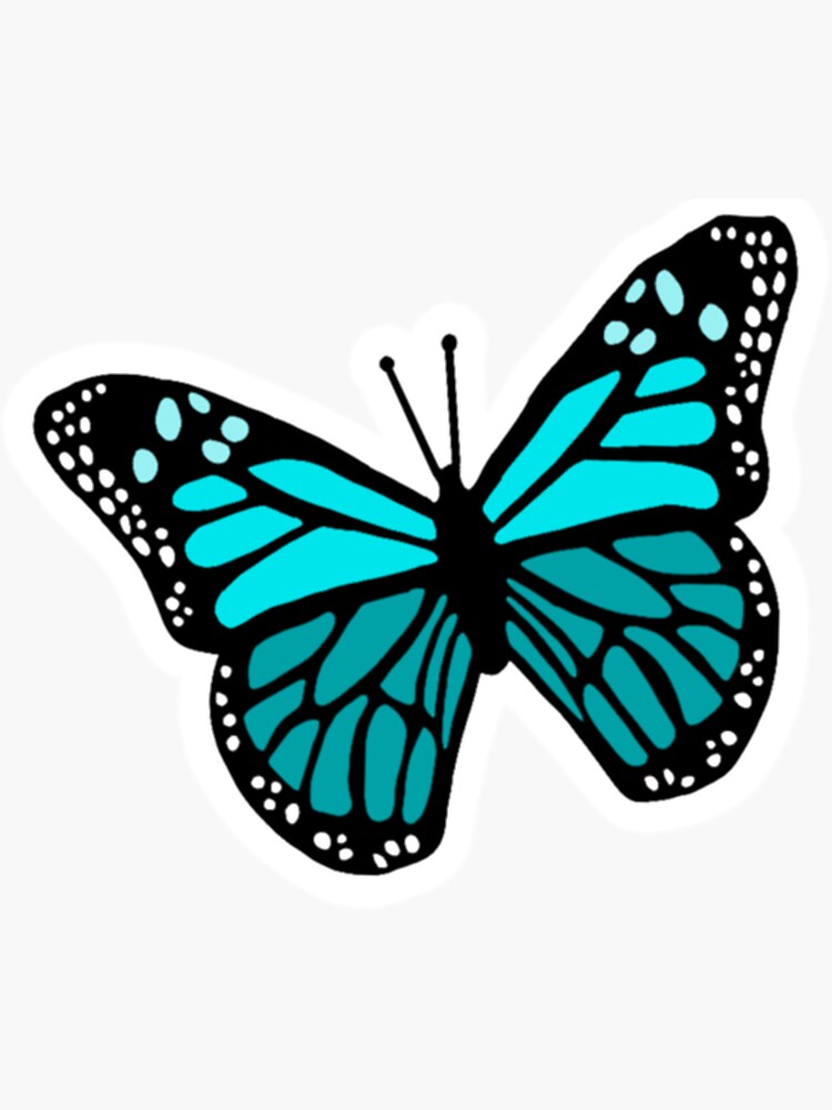 Pegatina «Clásico de la mariposa monarca azul.» de kortpyjenney | Redbubble