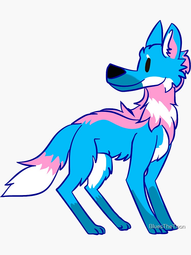 "Transgender Maned Wolf" Sticker by BluesTheToon | Redbubble