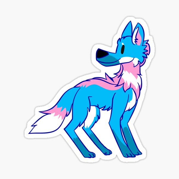 "Transgender Maned Wolf" Sticker by BluesTheToon | Redbubble