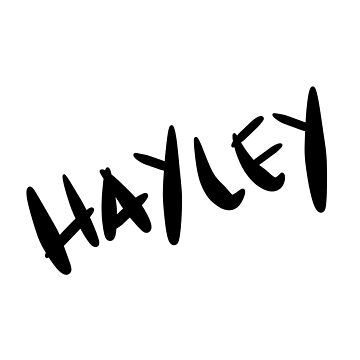 "Hayley Name Handwriting Signature in Black" Sticker for Sale by Karen ...
