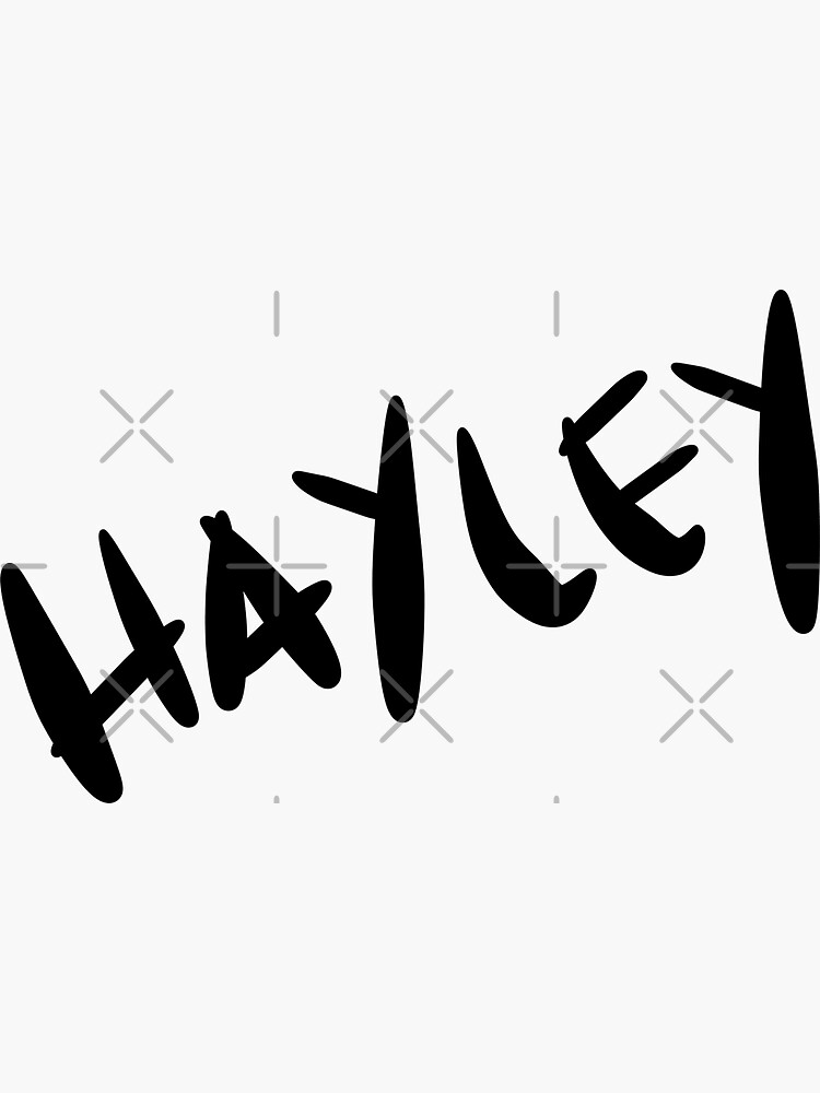 "Hayley Name Handwriting Signature in Black" Sticker for Sale by Karen ...