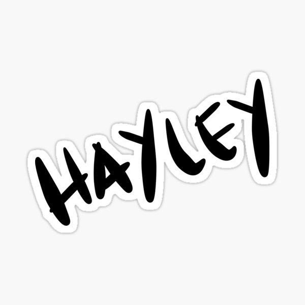 "Hayley Name Handwriting Signature in Black" Sticker for Sale by Karen ...