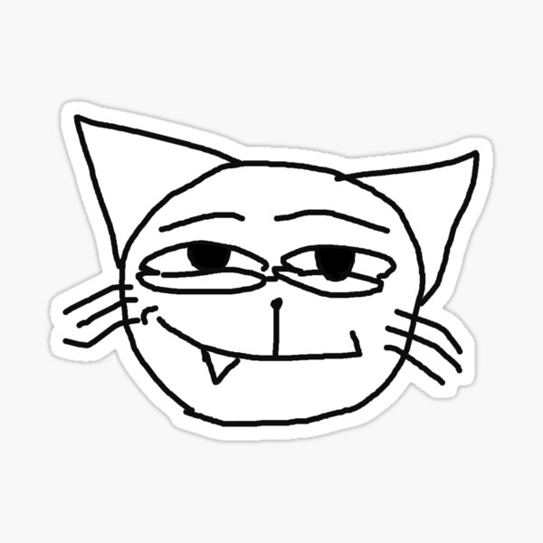 "smug cat" Sticker for Sale by cornedcheeps | Redbubble