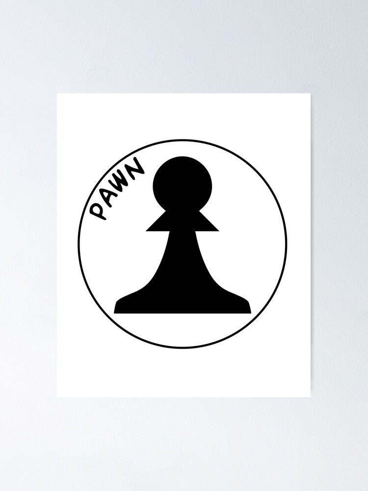 Poster « Pièces d'échecs Pion noir Pion d'échecs Pièce d'échecs noire ...