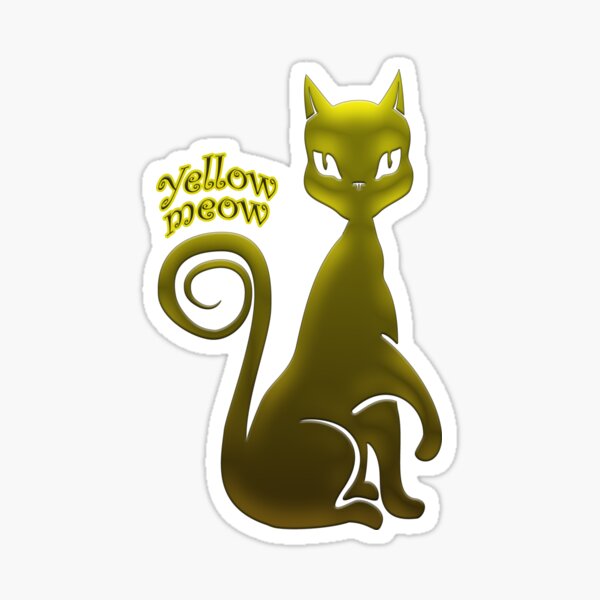 "Yellow meow" Sticker by UAAmerica | Redbubble