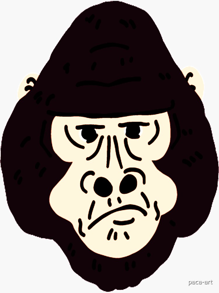 "sad monkey with cute face" Sticker by paca-art | Redbubble