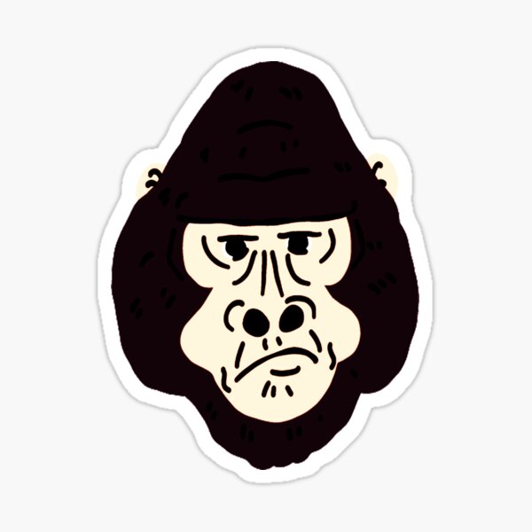 "sad monkey with cute face" Sticker by paca-art | Redbubble