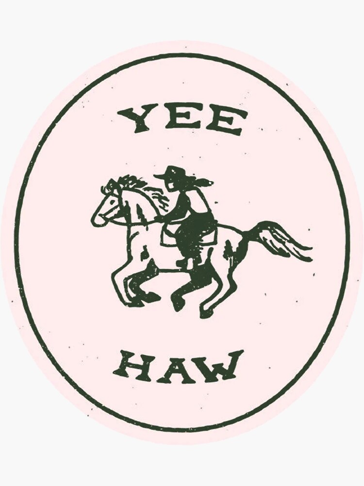 "Yee-Haw Pink Vinyl" Sticker for Sale by IsabelLambx | Redbubble