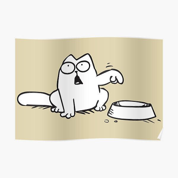Póster «Simons Cat Feed Me Food Now Funny, para hombres Simons Cat ...