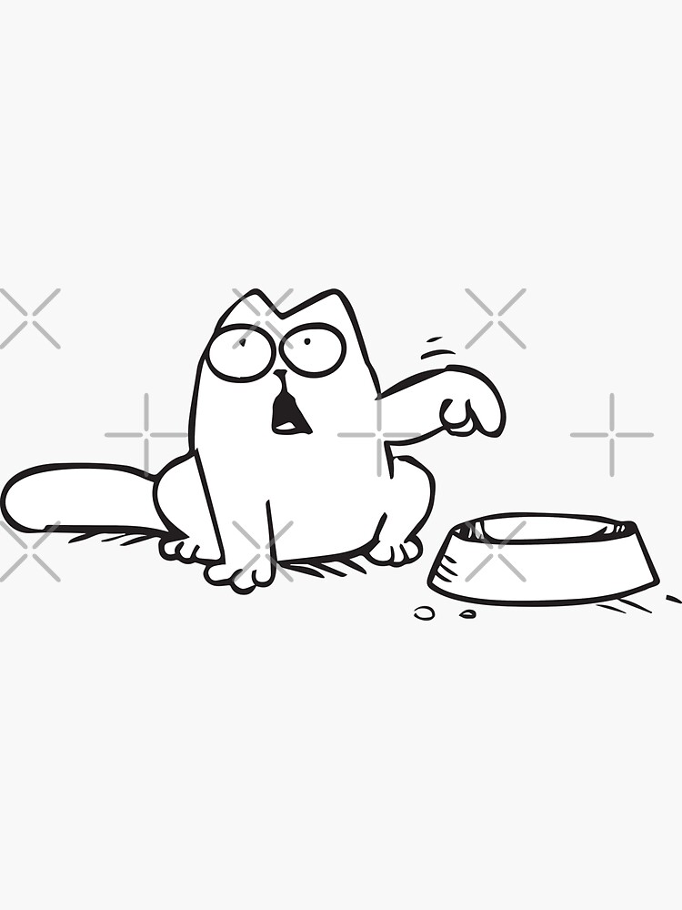 Pegatina «Simons Cat Feed Me Food Now Funny, para hombres Simons Cat ...
