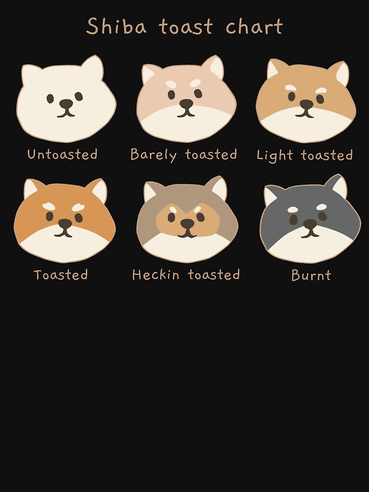 "Shiba Inu Toast Chart" T-shirt by ayuvan | Redbubble