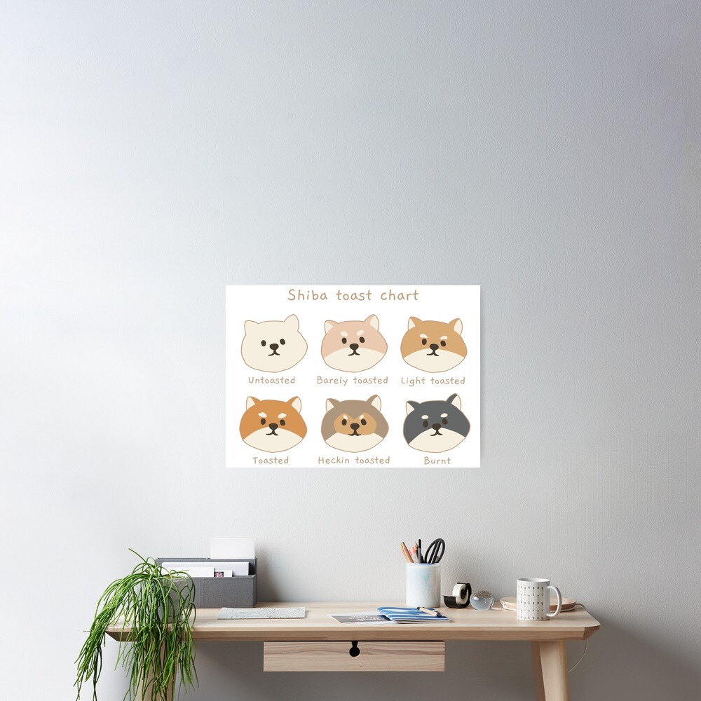 "Shiba Inu Toast Chart" Poster for Sale by ayuvan | Redbubble