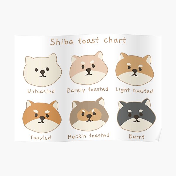 "Shiba Inu Toast Chart" Poster for Sale by ayuvan | Redbubble