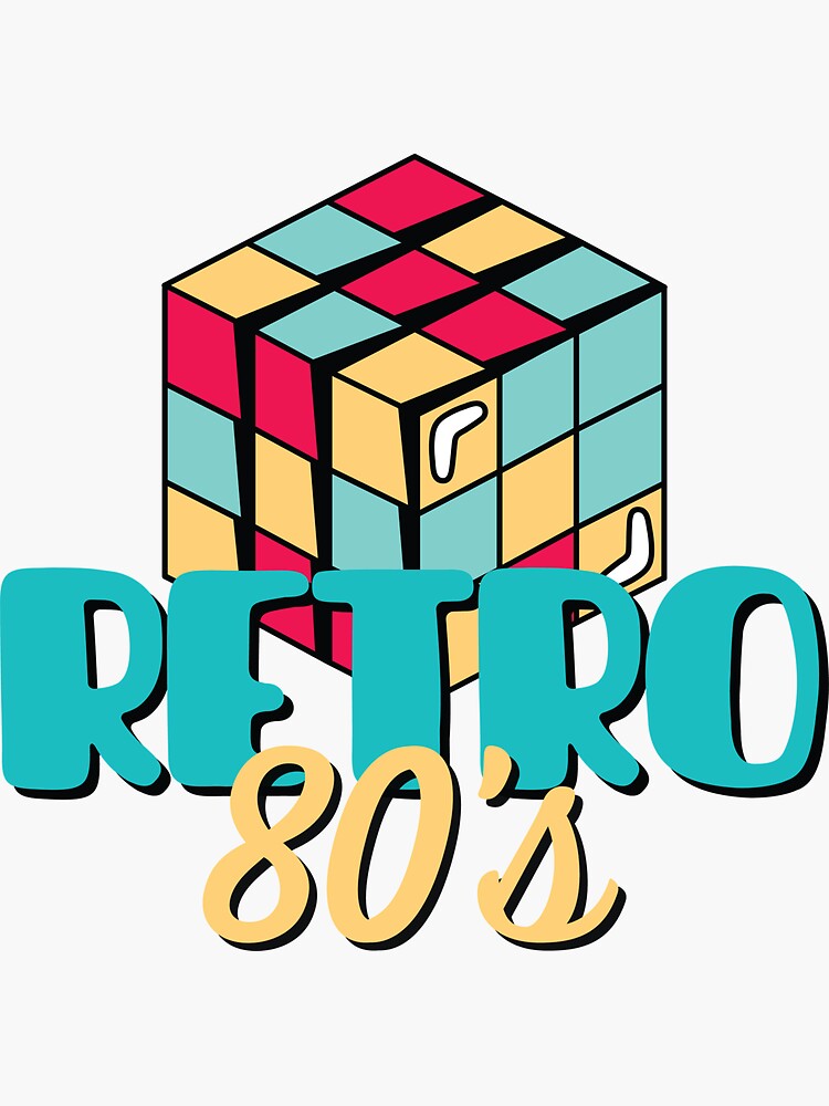 "Retro rubik's cube - Retro 80's illustration" Sticker by Mamuskebs ...