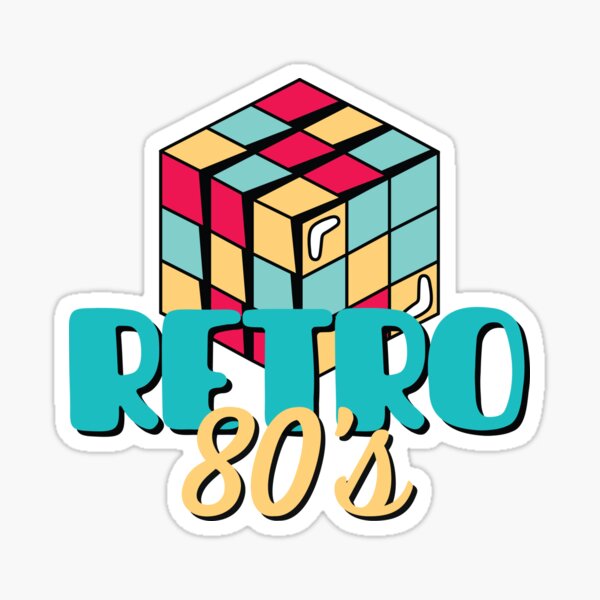 "Retro rubik's cube - Retro 80's illustration" Sticker by Mamuskebs ...