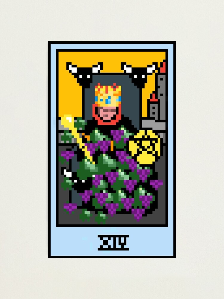 "Wait, is this pixel art tarot? Black - Minor Arcana 'King of Pentacles ...