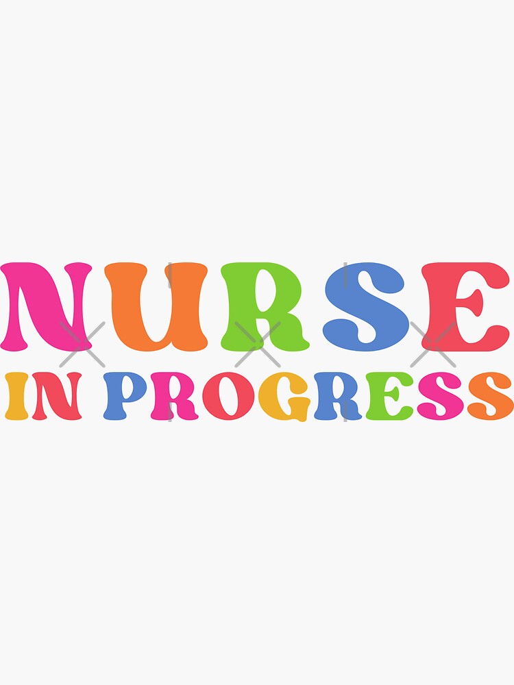 "Retro Nurse in progress- RN - Registered Nurse - future nurse" Sticker ...