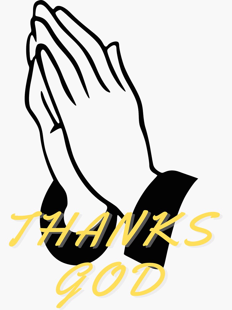 "THANKS GOD!!!" Sticker for Sale by RaifDesign | Redbubble