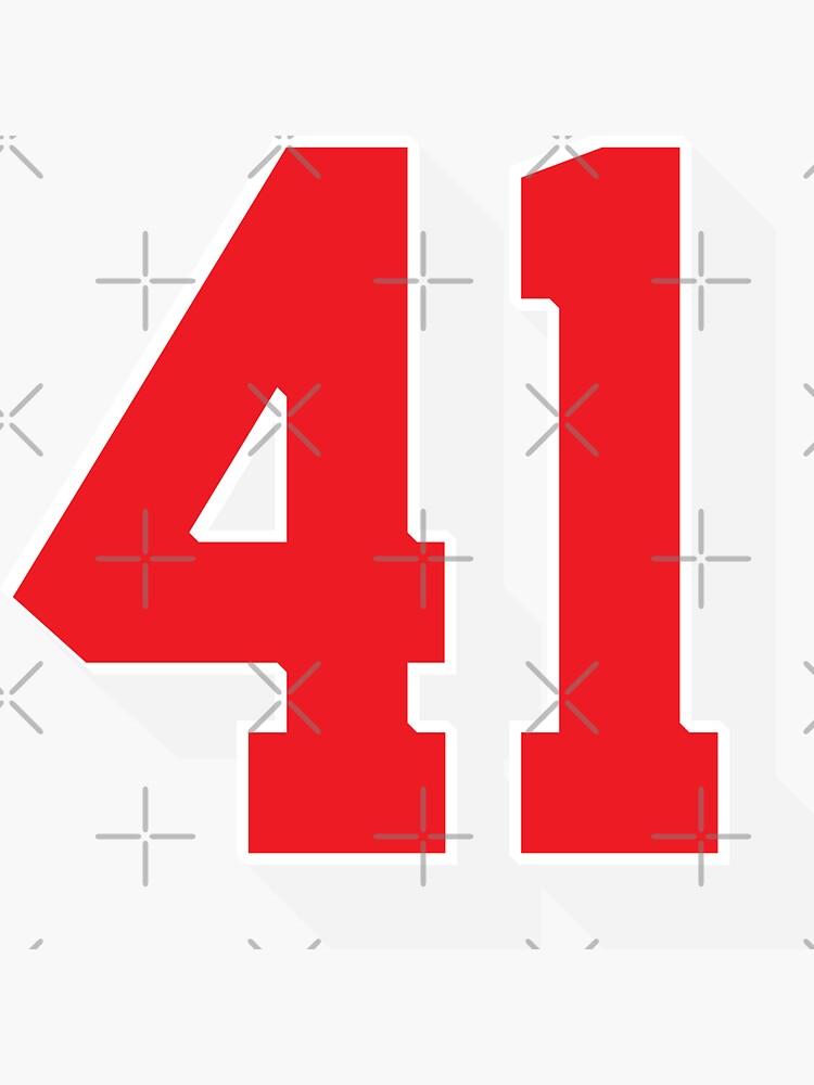"Jersey Number 41 red" Sticker by jiromie | Redbubble