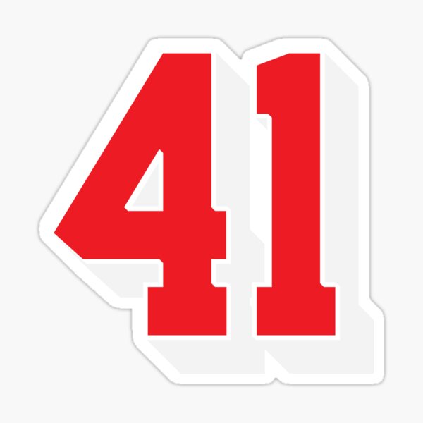 "Jersey Number 41 red" Sticker by jiromie | Redbubble
