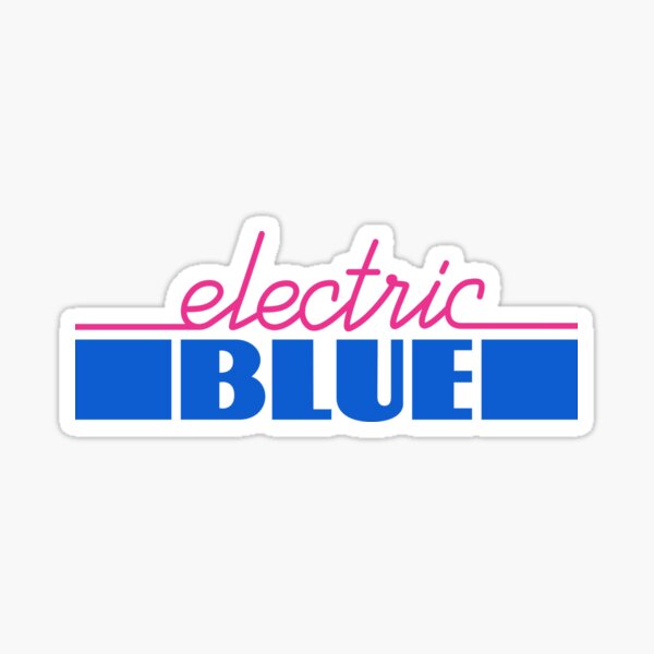 "Electric Blue" Sticker by innuendo-retro | Redbubble