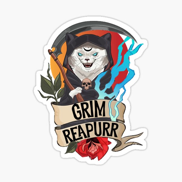 "Grim Reapurr Death Kitty " Sticker by Matthew1333085 | Redbubble