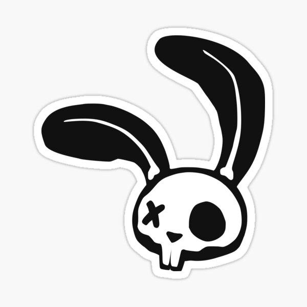 "White Punk Bunny Skull Graphic" Sticker by iscaStudioArt | Redbubble