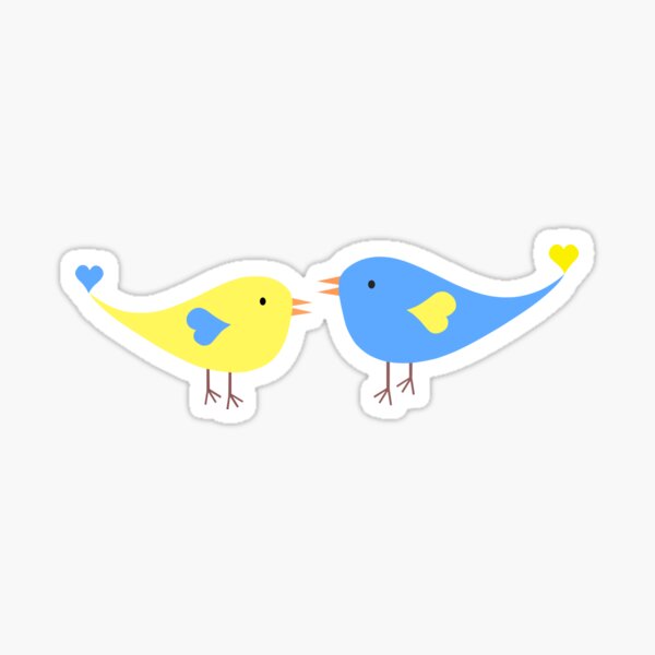 "Ukraine birds. Support Ukraine, blue and yellow Ukrainian flag colors ...