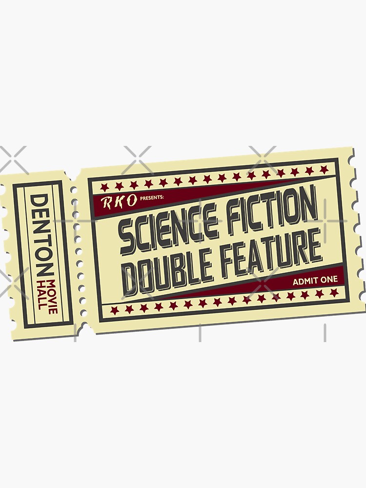"Science Fiction Double Feature" Sticker for Sale by Christopher2612 ...