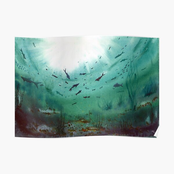 "underwater landscape, blue abyss" Poster for Sale by PUSTOTA86 | Redbubble