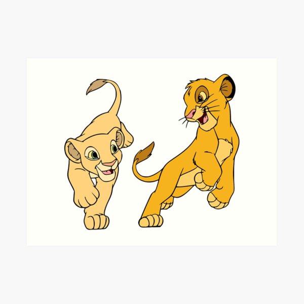 "Simba and Nala - Cartoon" Art Print for Sale by RMelissart | Redbubble