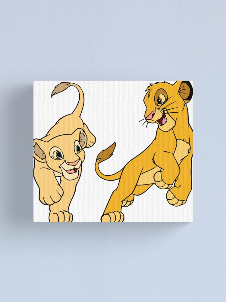 "Simba and Nala - Cartoon" Canvas Print for Sale by RMelissart | Redbubble