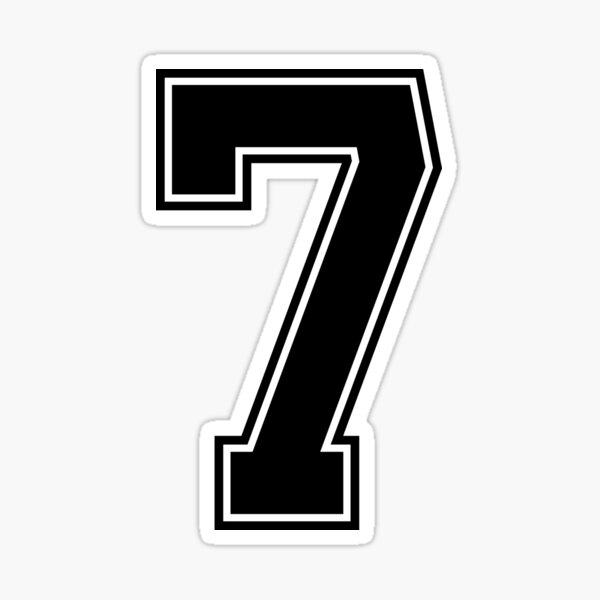 "Black Number 7 lucky sports jersey seven" Sticker by HeavyStyle ...