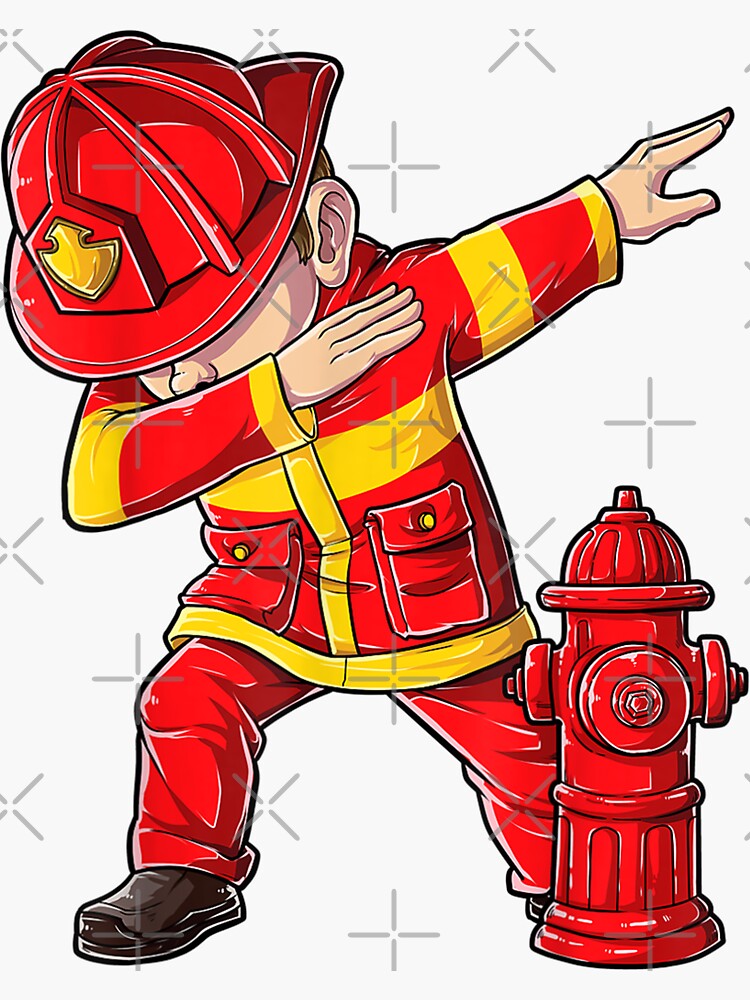 "Dabbing Firefighter Boys Men Dab Dance" Sticker for Sale by Isidroward ...