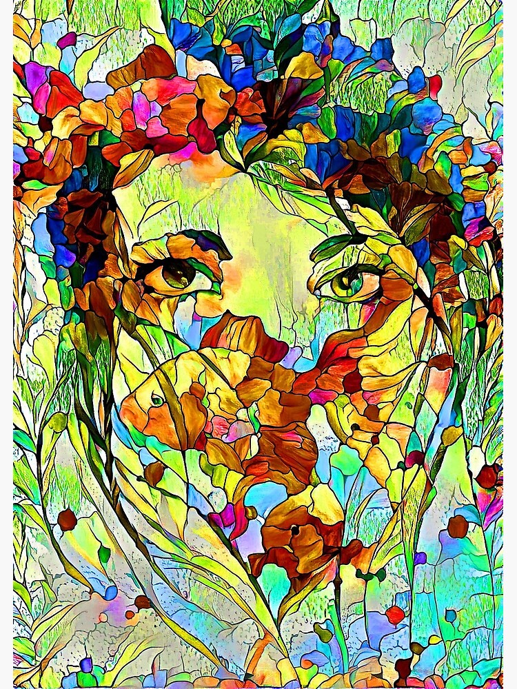 Lámina fotográfica «arte de mujer hermosa, rostro femenino, dibujo de ...