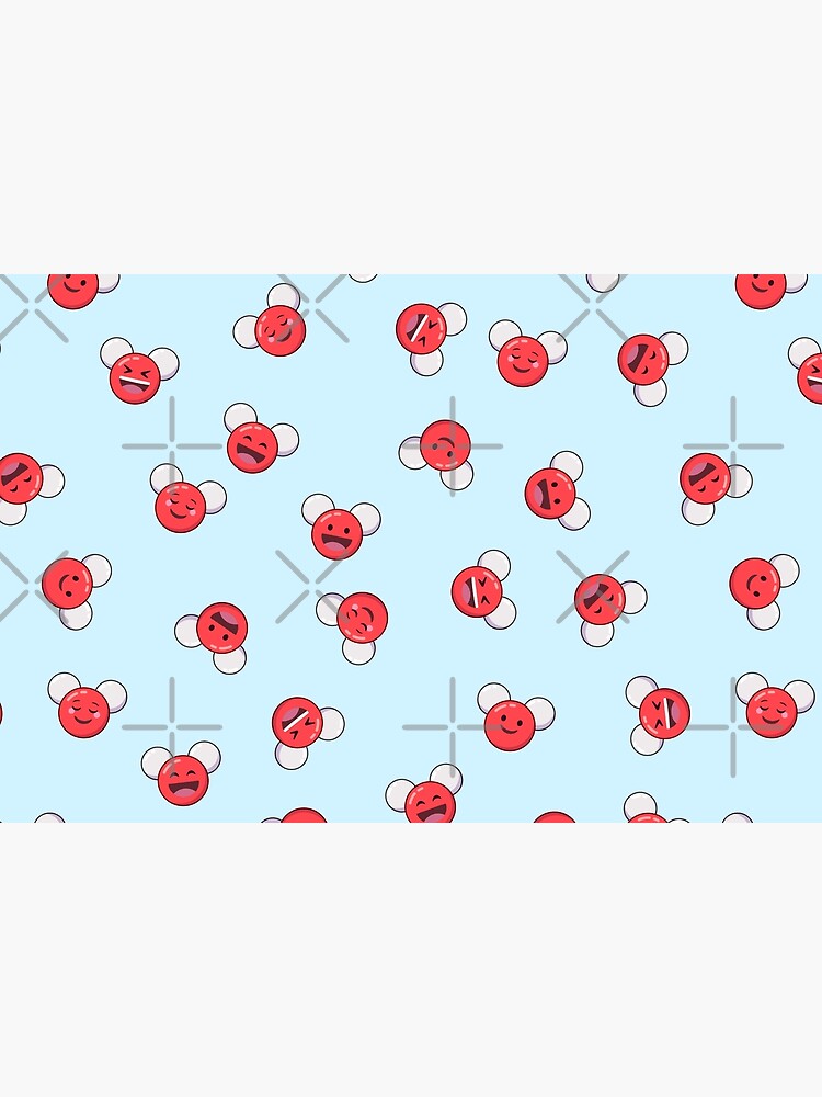 "Cute Water Molecules Emoji Pattern" Poster for Sale by cutescience ...
