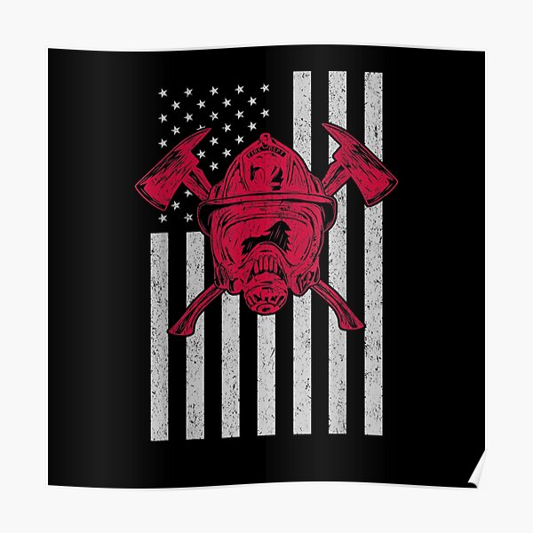 "Firefighter Axe & Helmet" Poster for Sale by Isidroward | Redbubble