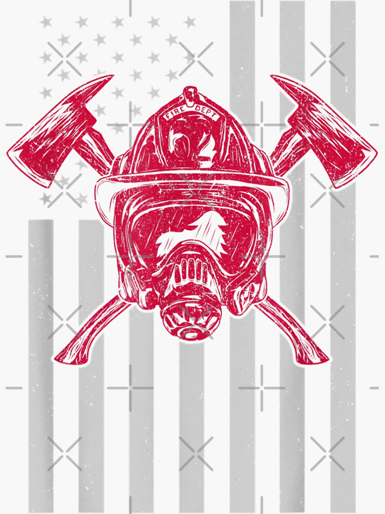 "Firefighter Axe & Helmet" Sticker for Sale by Isidroward | Redbubble