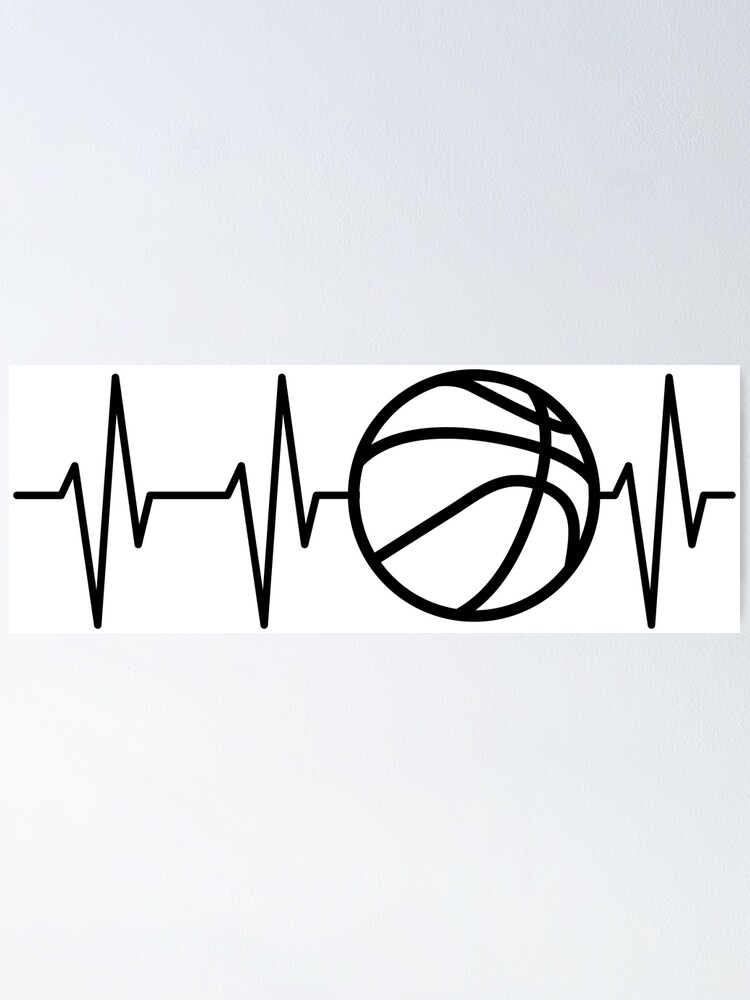 "Basketball heartbeat EKG pulse ball icon" Poster for Sale by AndreMi ...