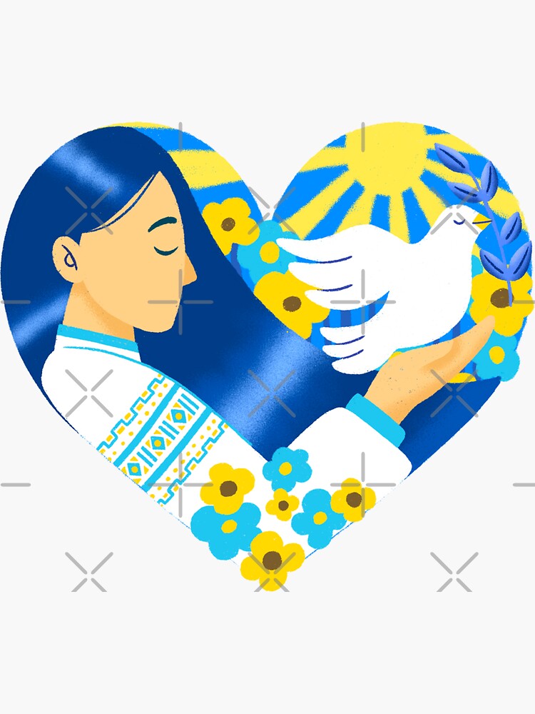 "Ukrainian Peace Bird" Sticker by MargotFord | Redbubble